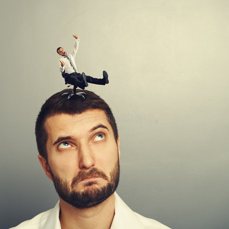 Man Rolling on the Big Head Stock Image - Image of amazed, mind: 36773215