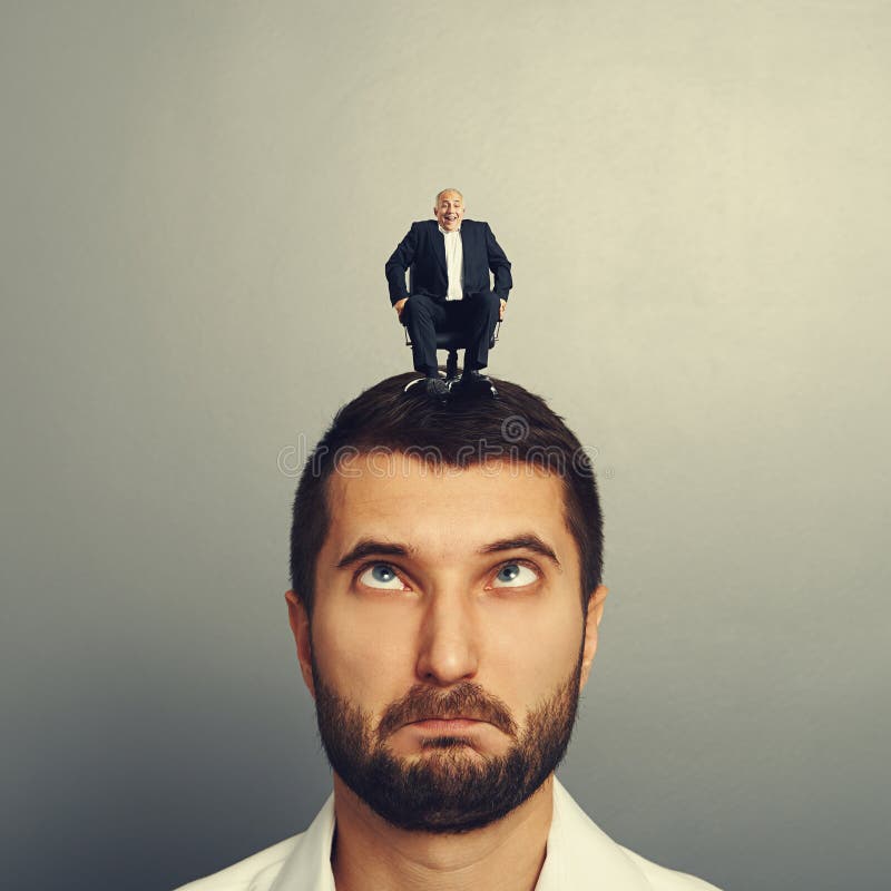 Man Rolling on the Head Big Man Stock Image - Image of confused ...