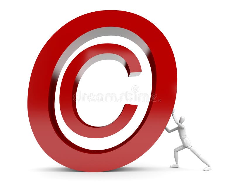Person and copyright sign stock illustration. Illustration of author ...