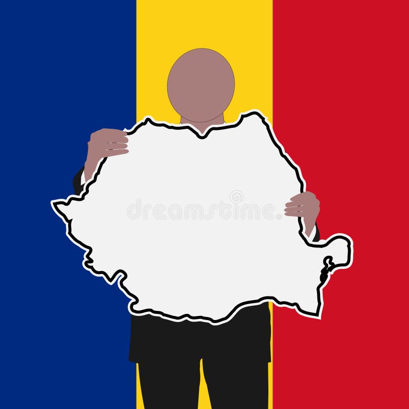 Man with Romania sign stock vector. Illustration of romania - 7105301