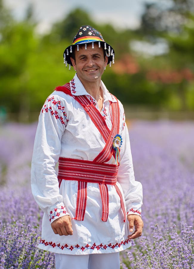 Man in Romanian costume stock photo. Image of outside - 151463834
