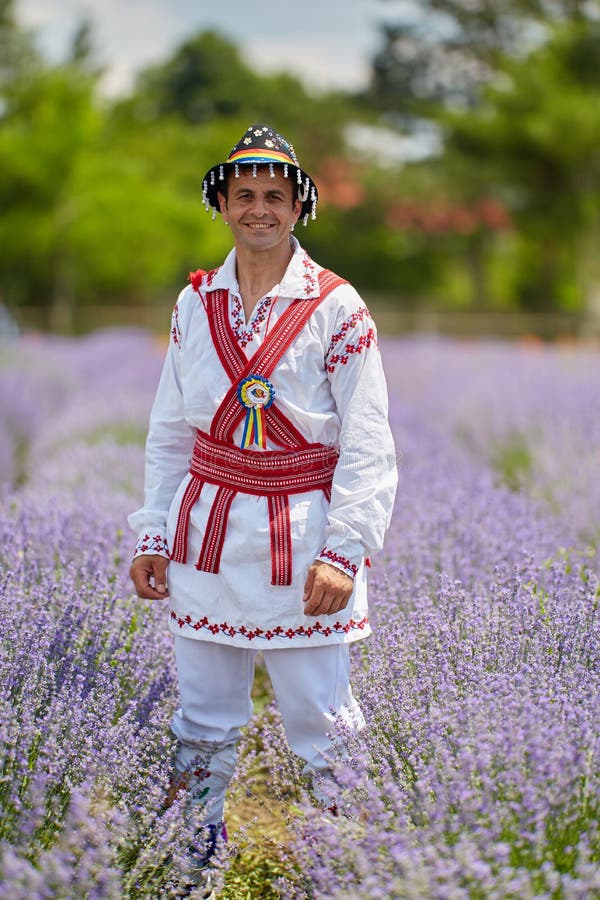 Man in Romanian costume stock photo. Image of outside - 151463834