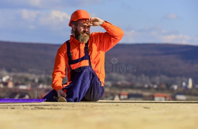 Man Roofing Surface Professional Master Repair Roof Flat Roof Installation Roofer