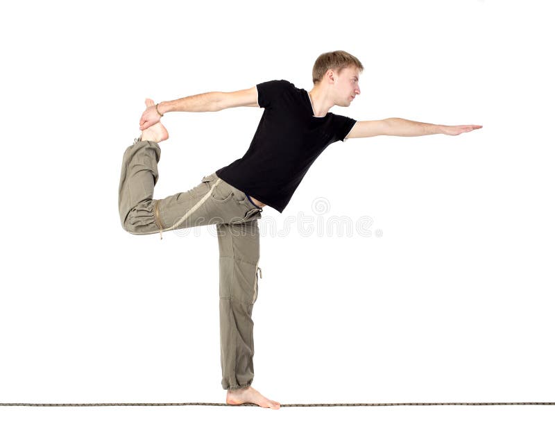 Man on a rope stock photo. Image of healthy, person, balance - 39734070