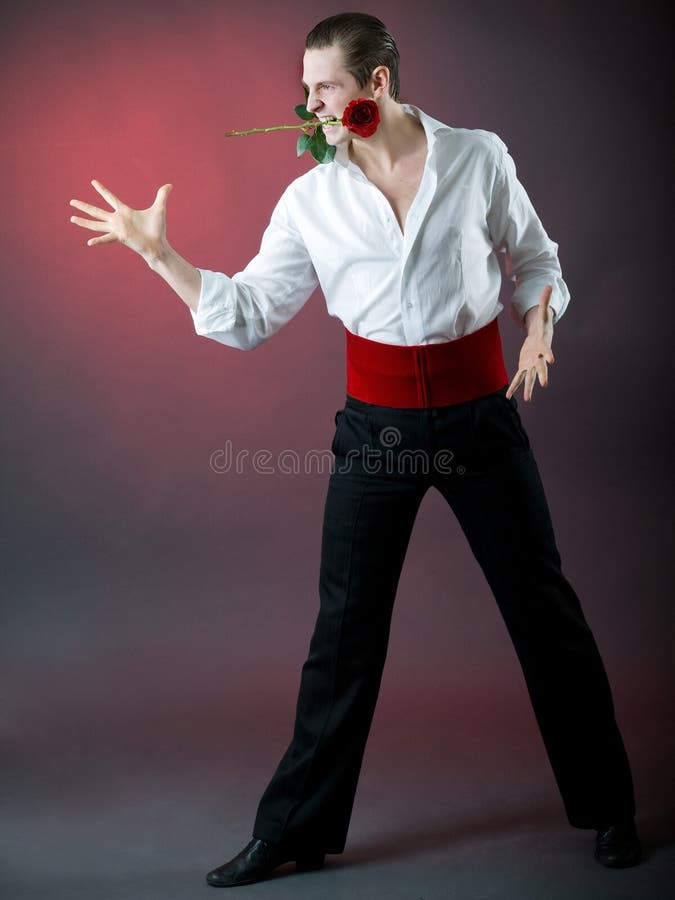 Man with rose stock image. Image of white, expression - 10830371