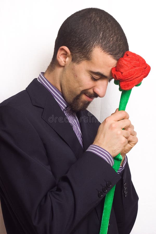 Man with rose stock photo. Image of romantic, passion - 12915178