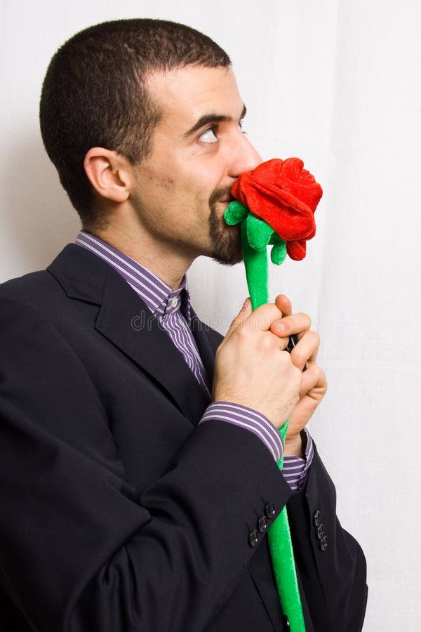 Man with rose stock photo. Image of happy, happyness - 12915180