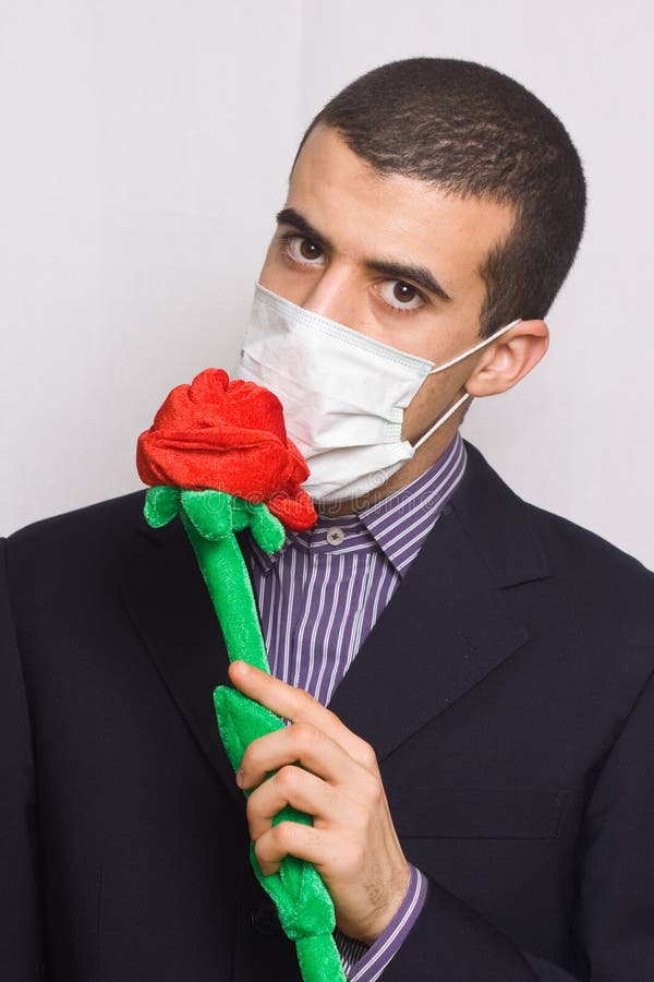 Man with rose stock photo. Image of give, happy, love - 12915202