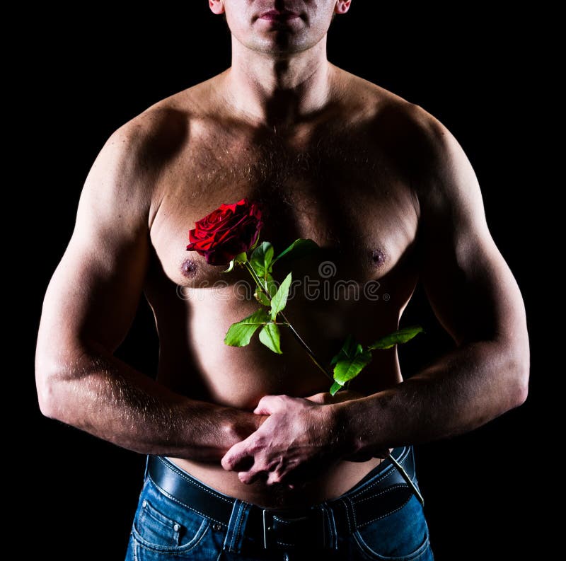 Man and rose stock image. Image of beauty, muscle, healthy - 24645543