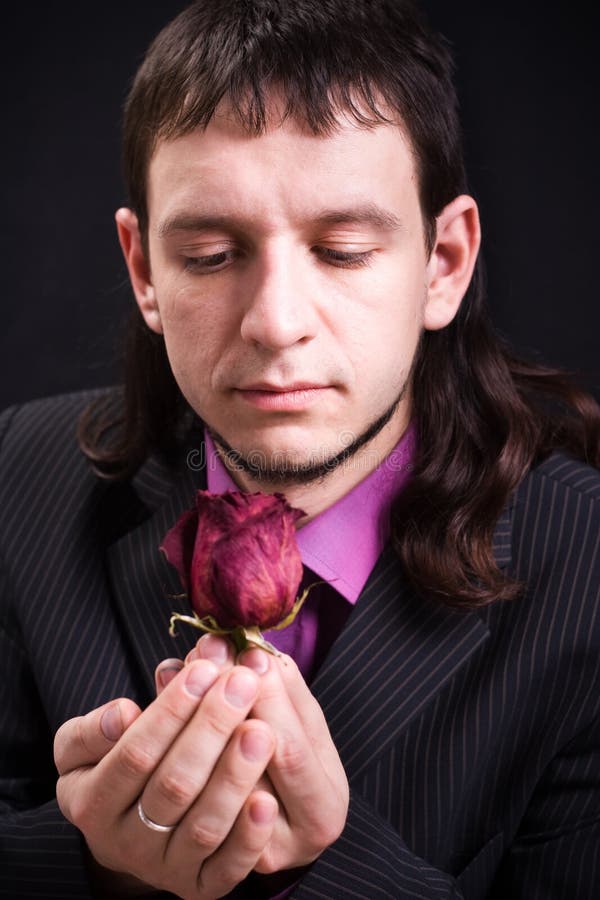 Man with rose stock image. Image of celebration, flower - 6994797