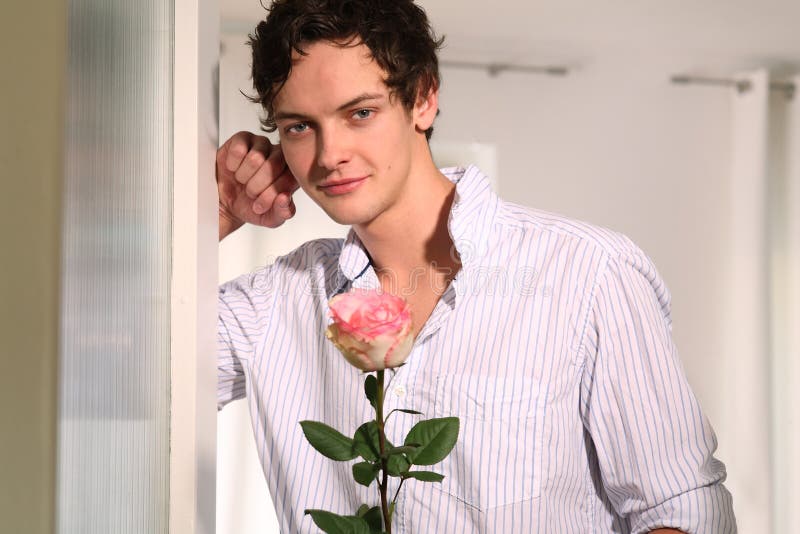 Man with Rose stock image. Image of seriously, nicely - 9057715