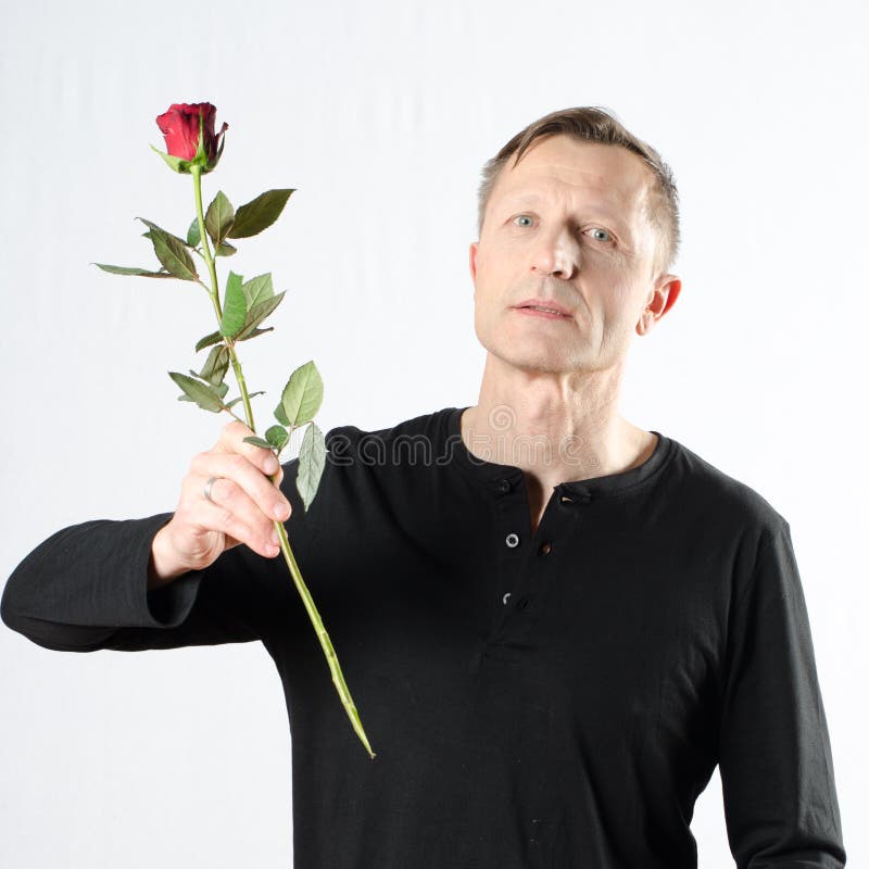 Man with rose stock image. Image of love, friend, husband - 51255723