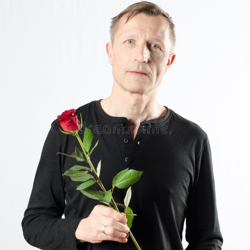 Man with rose stock image. Image of love, relationship - 51255745