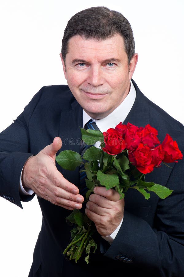 Man with roses stock photo. Image of hand, lover, couple - 17973904
