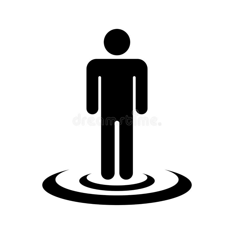 Man Rotation Icon. 360 Degree Rotation. Vector Location Symbol Stock ...