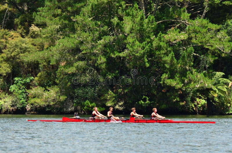 Eight man rowing shell stock photo. Image of shimmer, active - 2578162