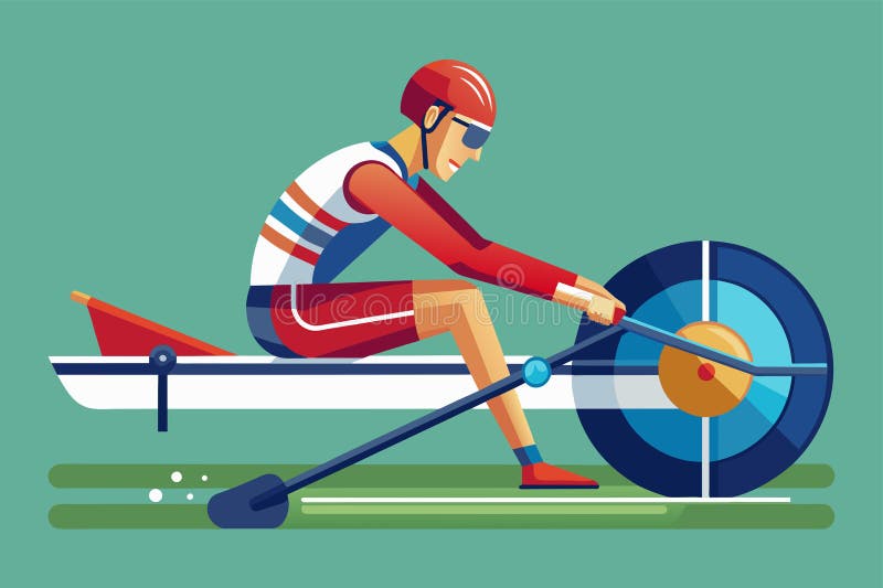 A Man is Rowing a Boat with a Paddle on the Water, Paralympic Rowing ...