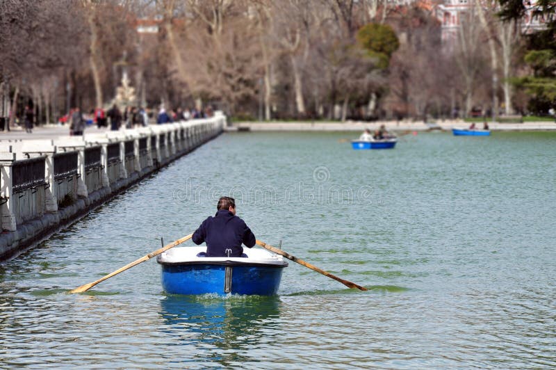 Man in dingy stock image. Image of coastal, harbor, small - 2862401