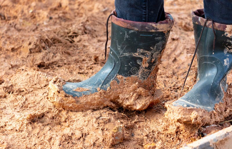 Man Rubber Boots Walks Clay Stock Photos - Free & Royalty-Free Stock ...