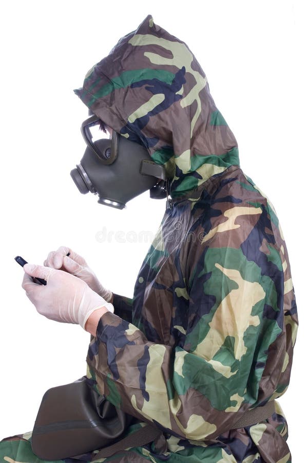 Man in a rubber gasmask stock image. Image of male, analyst - 25150187