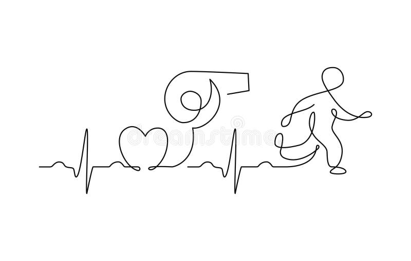 Man Run One Single Line Drawing Stock Illustration - Illustration of ...