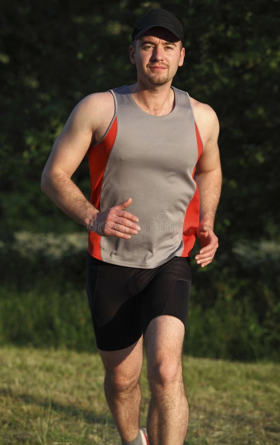 Man run in park stock photo. Image of caucasian, outdoor - 14464530