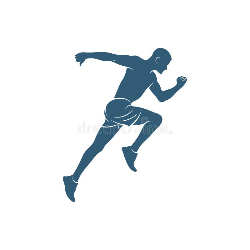 Man Runner Athletic Logo Design Vector. Icon Symbol. Template ...