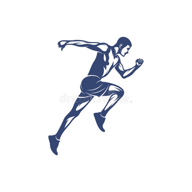 Man Runner Athletic Logo Design Vector. Icon Symbol. Template ...