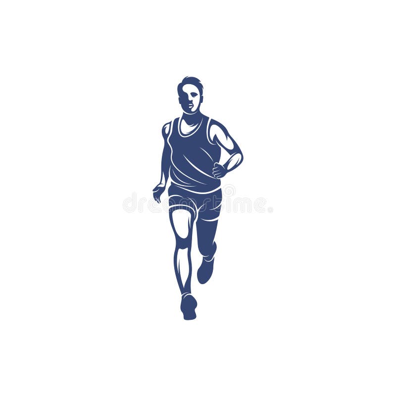 Man Runner Athletic Logo Design Vector. Icon Symbol. Template ...