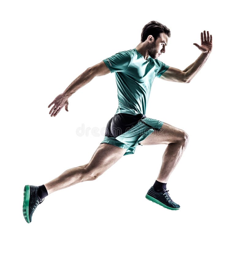 437 Young Man Sprinter Runner Running Silhouette Stock Photos - Free ...