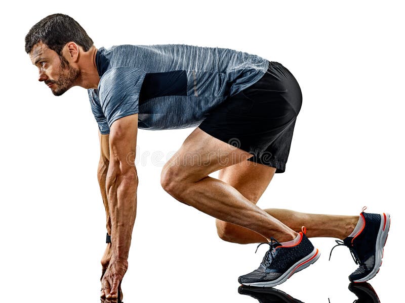 Man Runner Jogger Running Jogging Isolated Shadows Stock Photo - Image ...