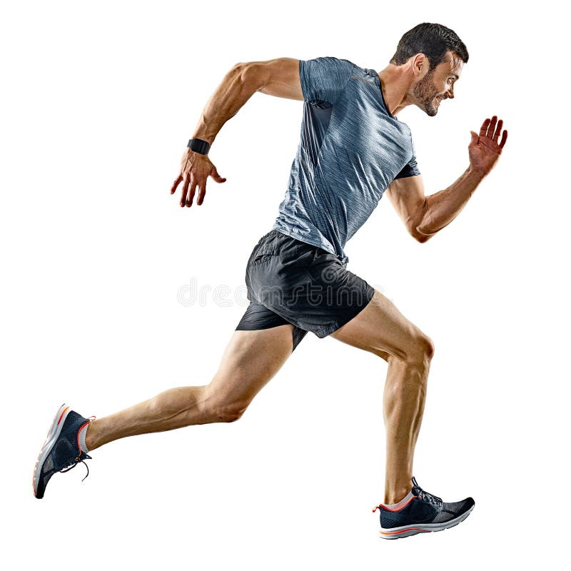 Man Runner Jogger Running Jogging Isolated Shadows Stock Image - Image ...