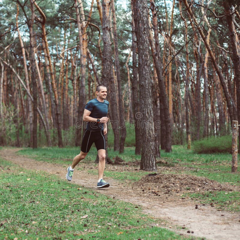 Runner Adult Man Running Outdoor in Winter Stock Image - Image of ...