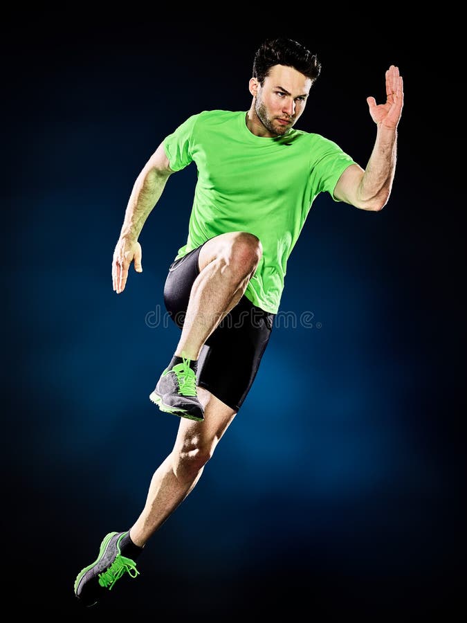 Mature Man Running Runner Jogging Jogger Isolated White Background ...