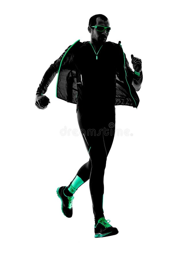 Man Runner Running Jogging Jogger Silhouette Stock Photo - Image of ...