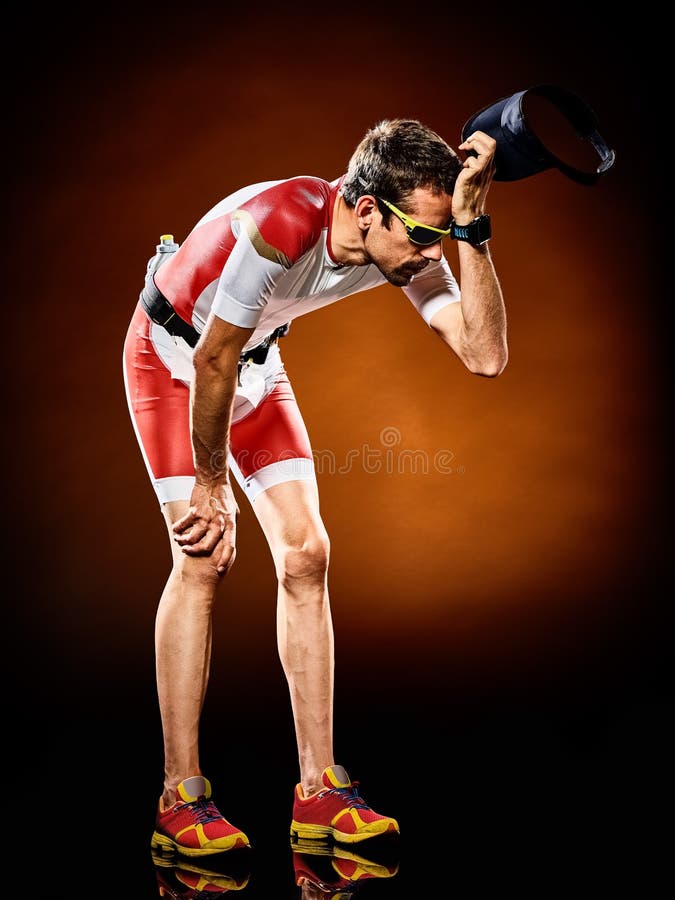 Man Runner Running Triathlon Ironman Stock Image - Image of runner ...
