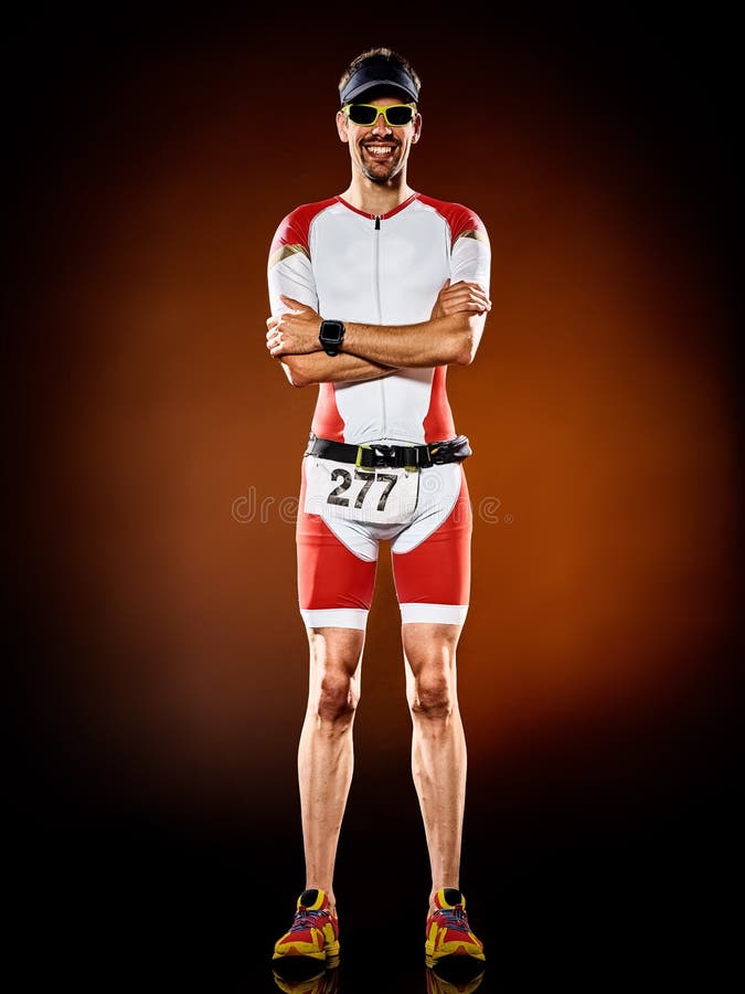 Man Triathlon Iron Man Athlete Runners Running Stock Photo - Image of ...