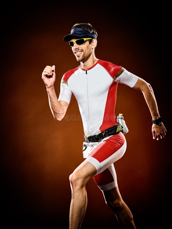 Man Runner Running Triathlon Ironman Stock Photo - Image of competition ...