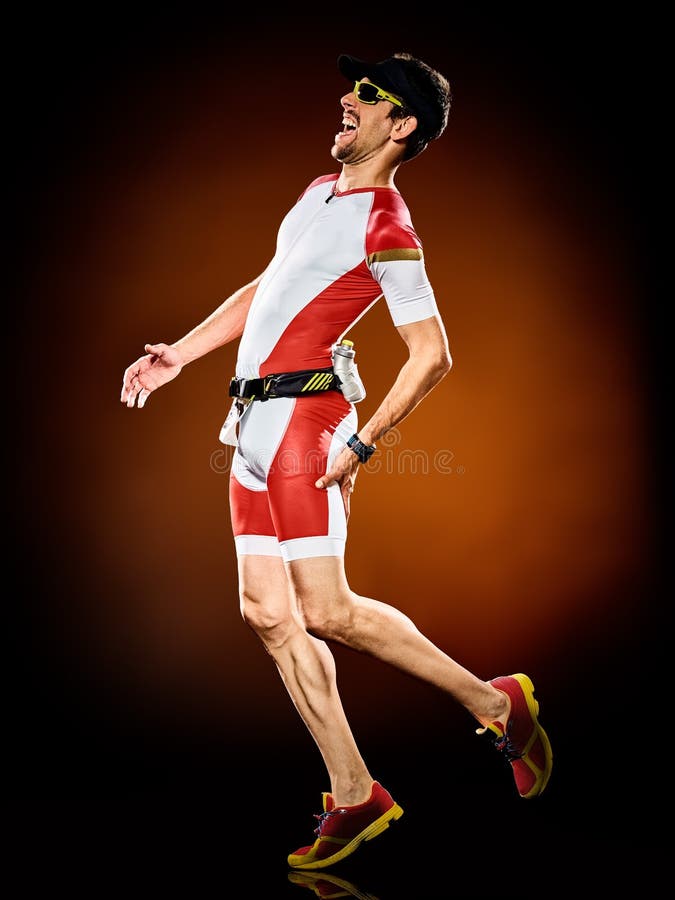 Man Runner Running Triathlon Ironman Stock Image - Image of runner ...