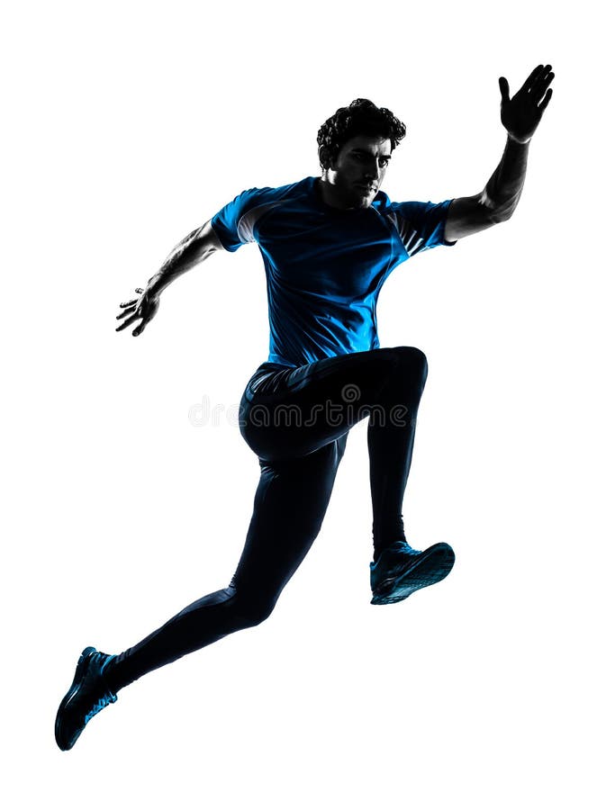 Man Runner Sprinter Jogger Silhouette Stock Image - Image of shadow ...