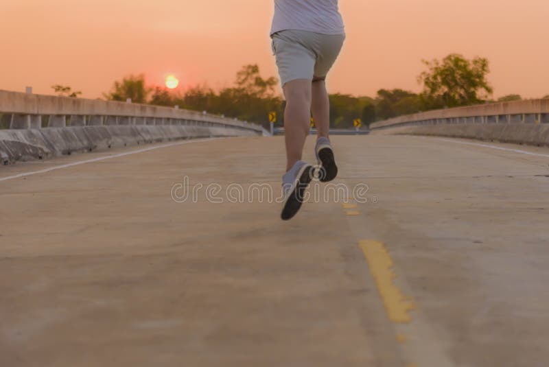 Man with Runner on the Street Be Running for Exercise Stock Image ...