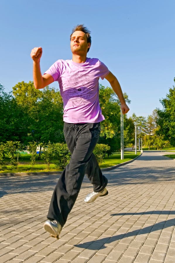 Man running stock image. Image of sport, young, handsome - 11185937