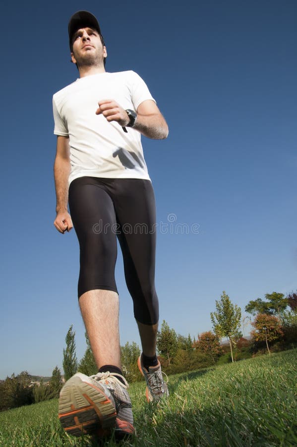 Man running stock image. Image of grass, healthy, athlete - 16673105
