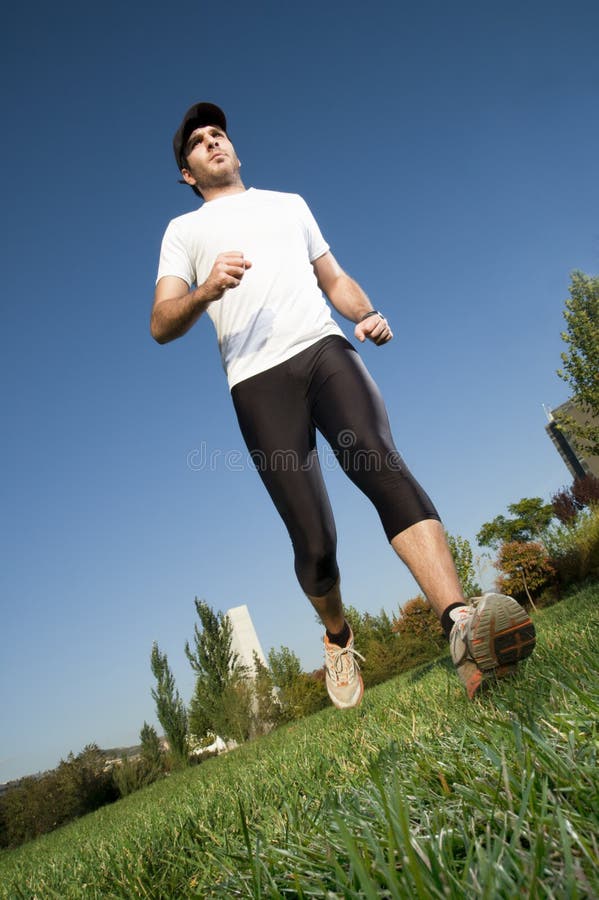 Man running stock image. Image of grass, healthy, athlete - 16673105