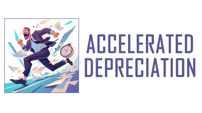 Man Running with Accelerated Depreciation Stock Image - Image of ...
