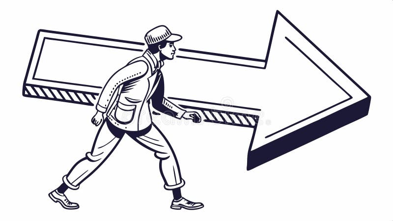 Man Running with Arrow, Direction Symbol for Navigation Vector Design Generative AI Stock ...