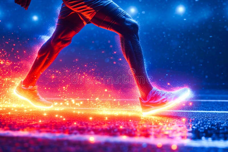 Man Running on the Athletic Track. Background Stock Illustration ...