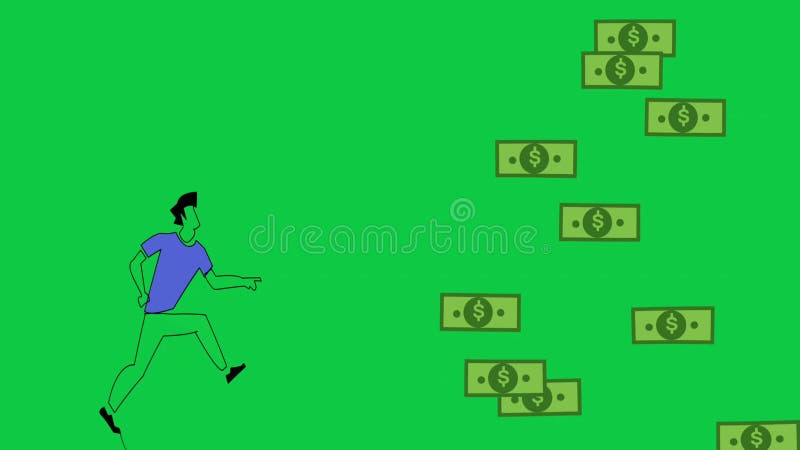 Man Running Behind the Money Concept Video Stock Video - Video of ...