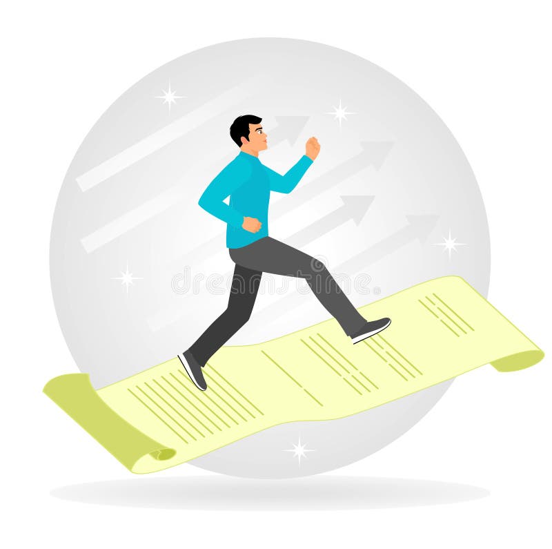Man Walking on Document Symbolizes Innovation Progress and Financial ...