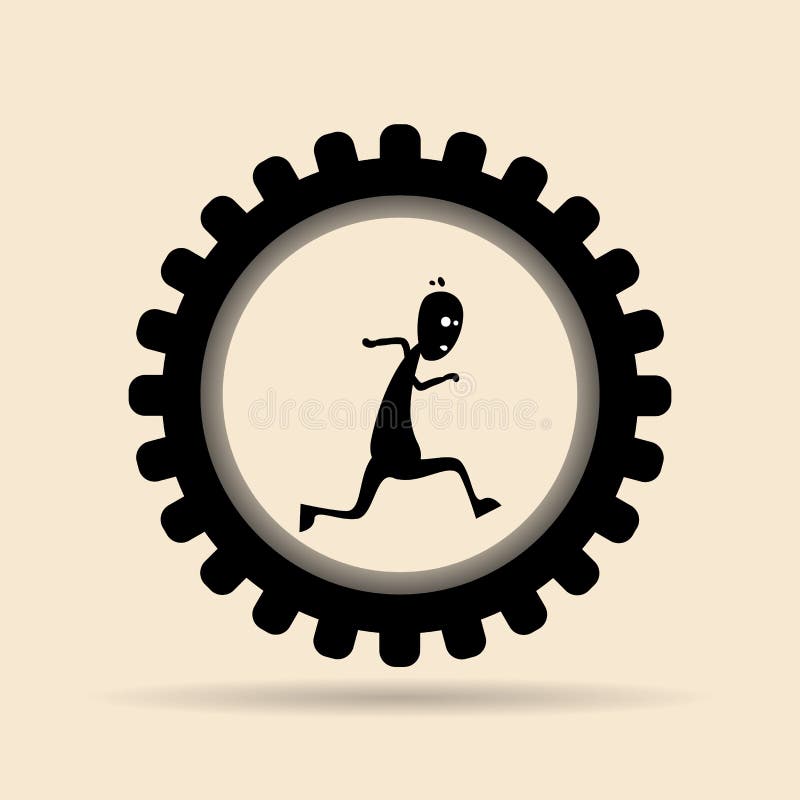 Man Running on Gear stock vector. Illustration of corporate - 42325512